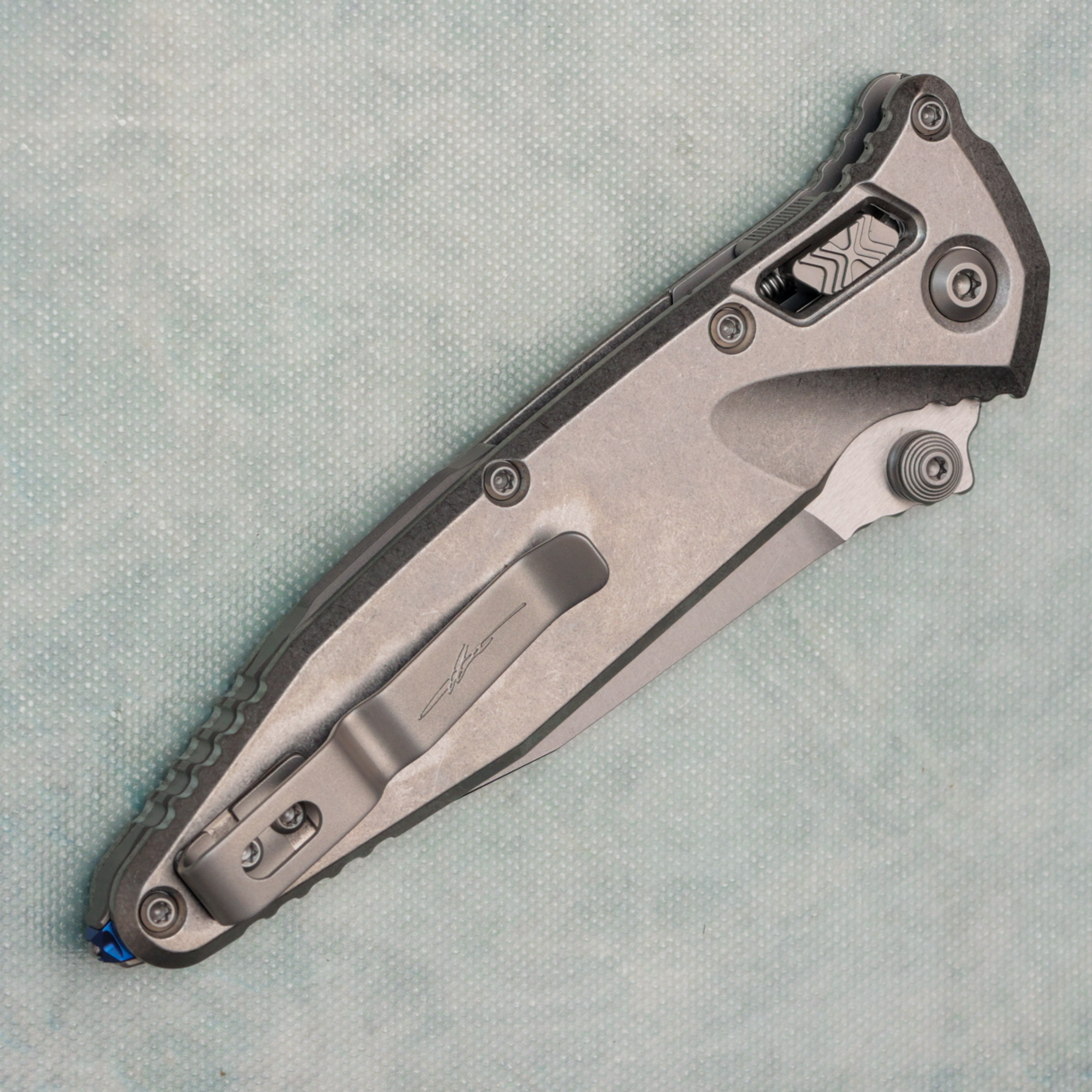 Microtech Marfione Select Socom Ram-Lok Spear Point Stonewash Titanium ...