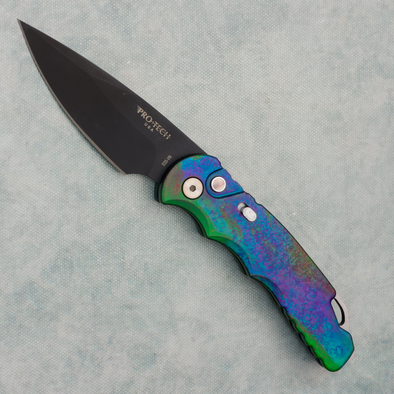 Pro-Tech TR-5 Auto Solid Northern Lights Anodized Handle DLC Blade ...