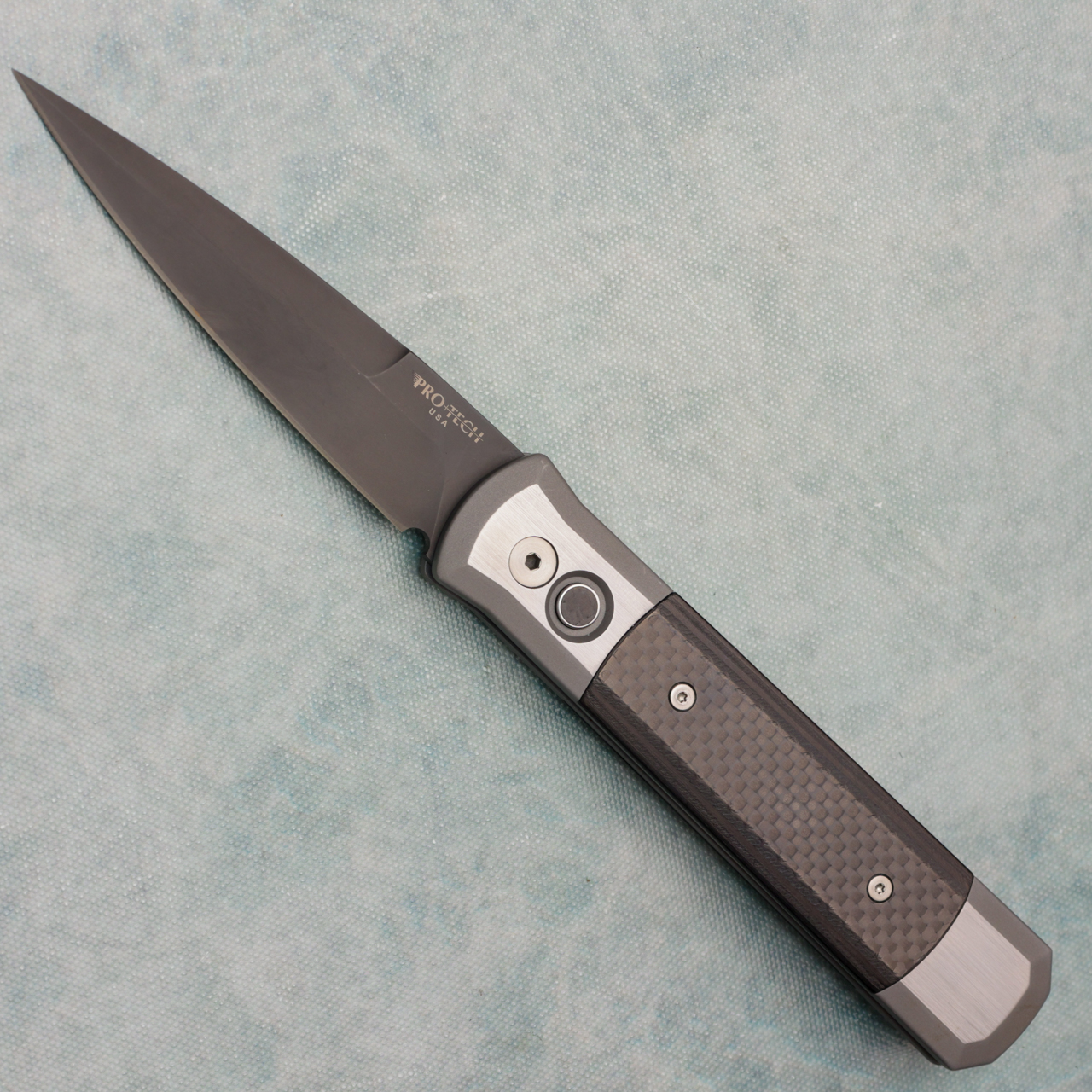 Pro-Tech Godfather Steel Custom w/ Carbon Fiber Handle DLC Blade (Pre ...