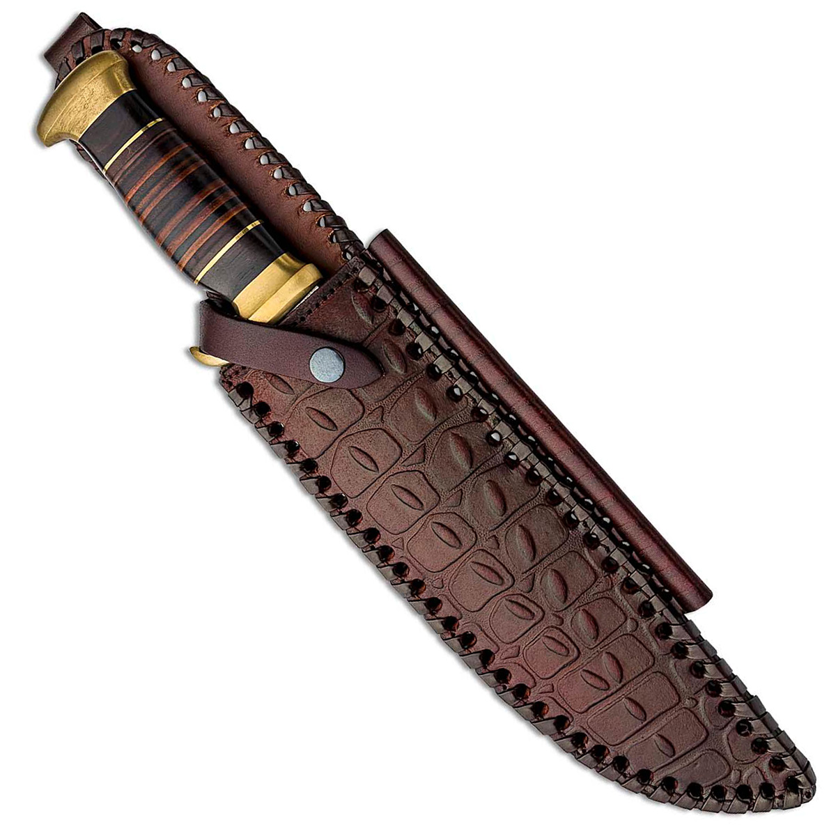 Down Under Knives The Outback Bowie Stacked Leather Handle Mirror ...