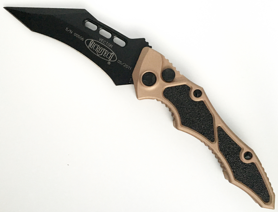 Microtech Vector Auto 2011 Model Tan Black Standard 132-1TA | American ...