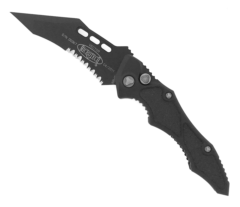 Microtech Vector Auto 2011 Model Black Serrated 132-2 | American Edge ...
