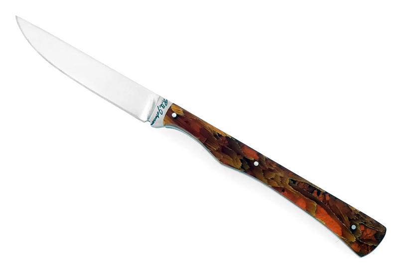 R.B. Johnson Custom Slim Drop Point Hunter Corn Husk | American Edge Knives