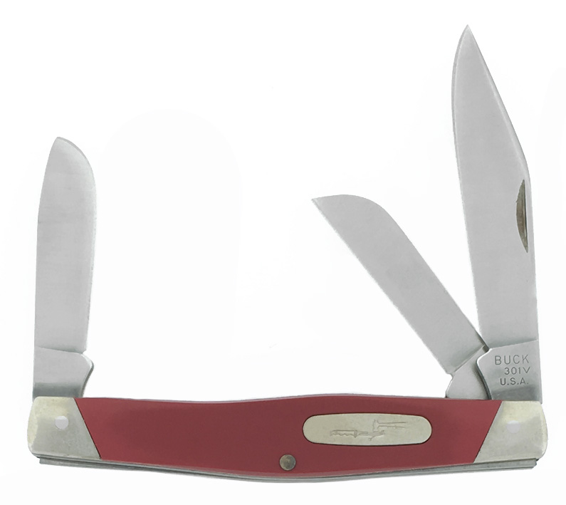 Buck 301 Stockman Smooth Red Delrin | American Edge Knives