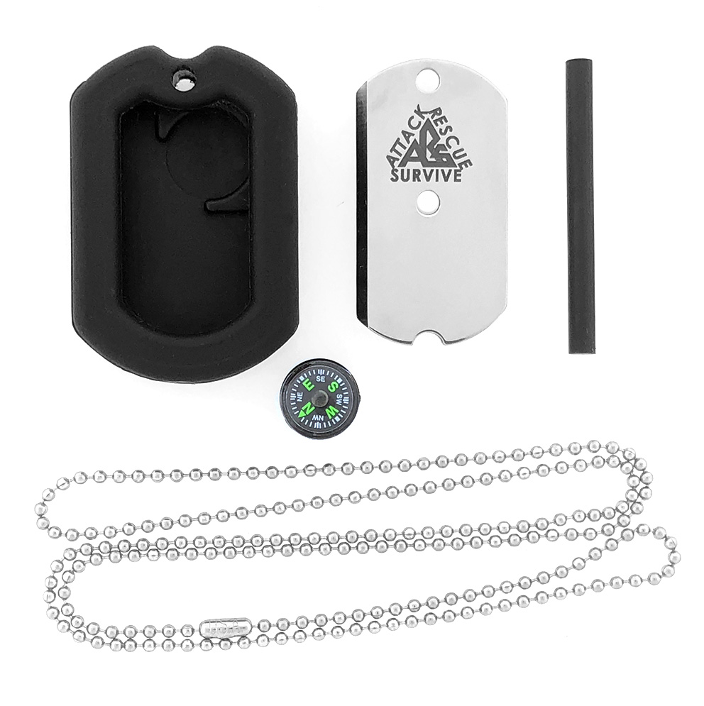 Attack Rescue Survive ARS Dog Tag Survival Knife Kit Black DT003B ...