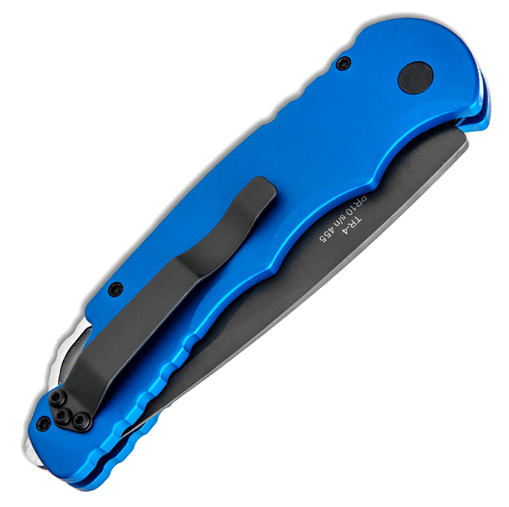 Pro-Tech TR-4.3 BLUE Solid Blue Handle DLC Blade | American Edge Knives