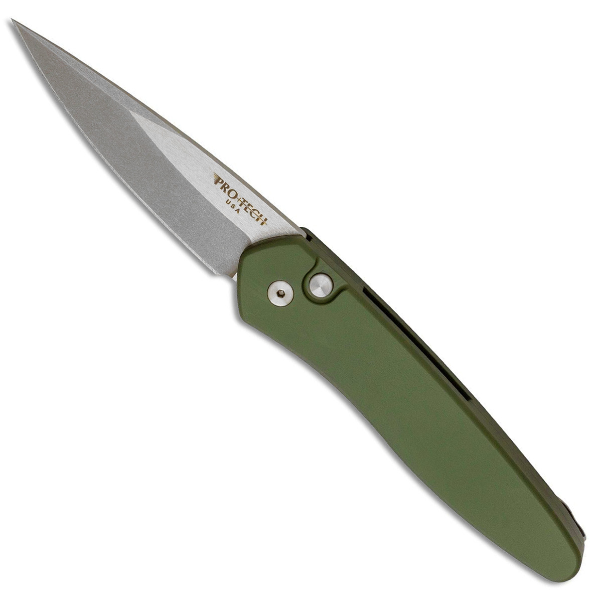 Pro-Tech Newport Solid Green Handle Stonewash Blade 3405-GREEN ...