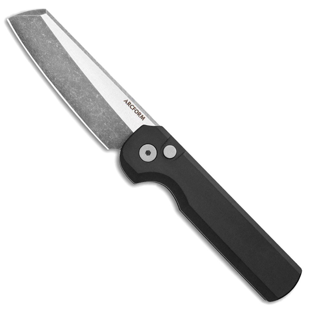 Arcform Slimfoot Auto Solid Black Handle Acidwash Blade | American Edge ...