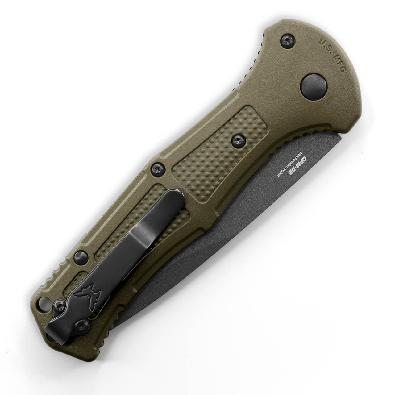 Benchmade Claymore Auto Ranger Green Grivory Handle Cobalt Black Blade ...