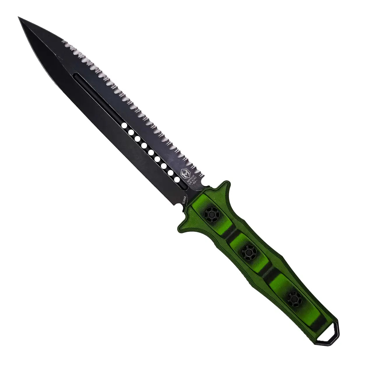 Heretic Knives Nephilim Fixed Blade D/E Dagger Green/Black G-10 Handle ...