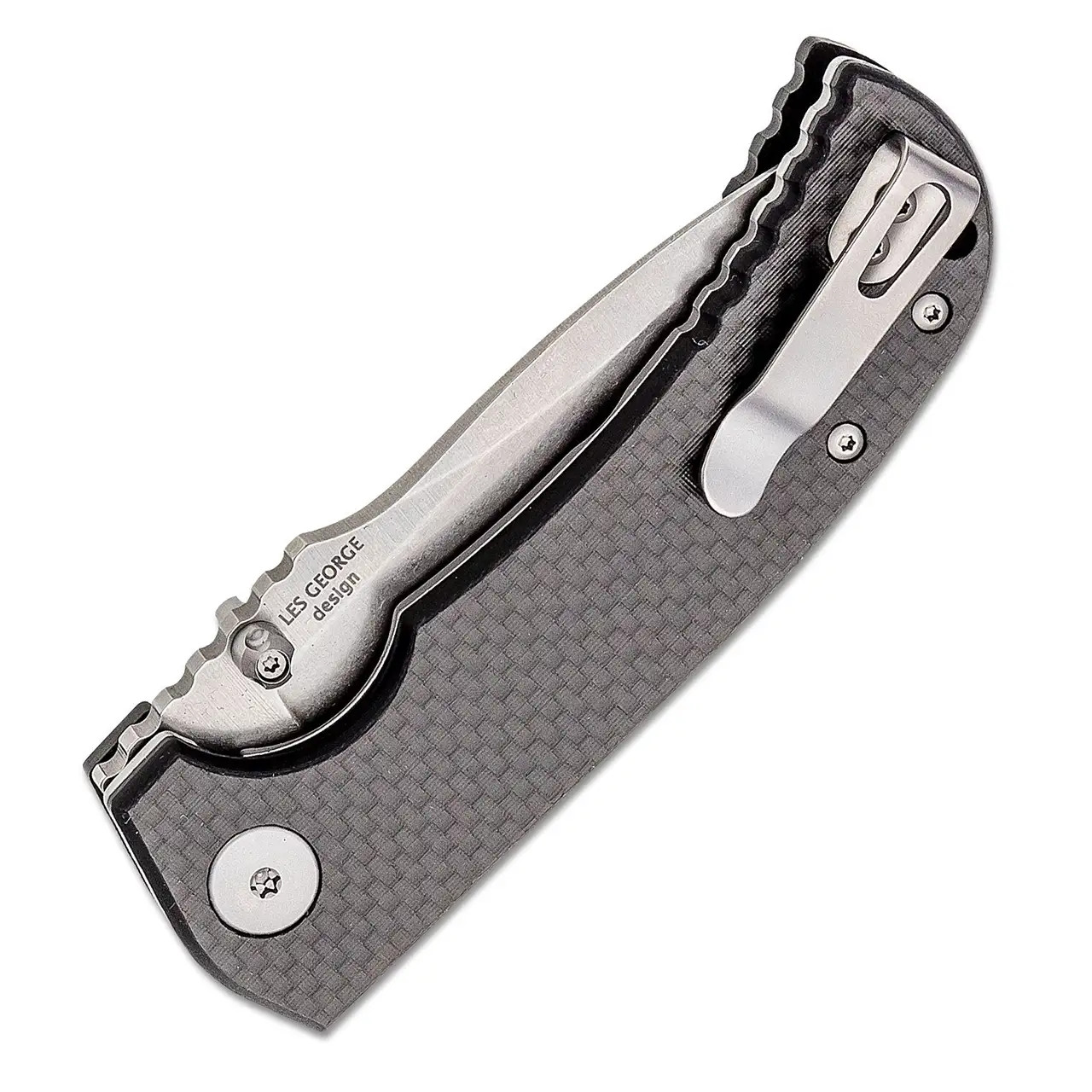 Spartan Blades Les George Astor Folding Knife Black Carbon Fiber Handle ...