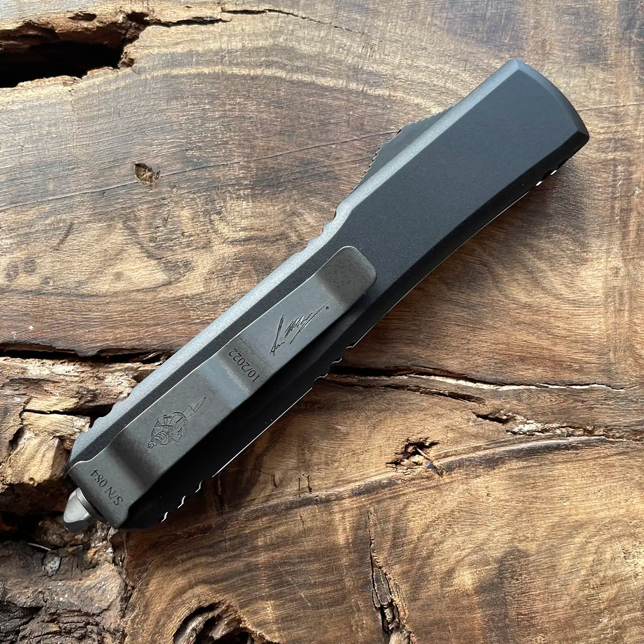 Microtech Ultratech Hellhound T/E Shadow Clear Top DLC Standard DLC Hardware Signature Series ...