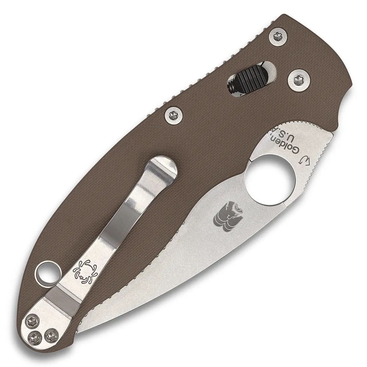 Spyderco Manix 2 Brown G-10 Handle Satin CPM-15V Blade Sprint Run C101GPBN15V2 | American Edge ...