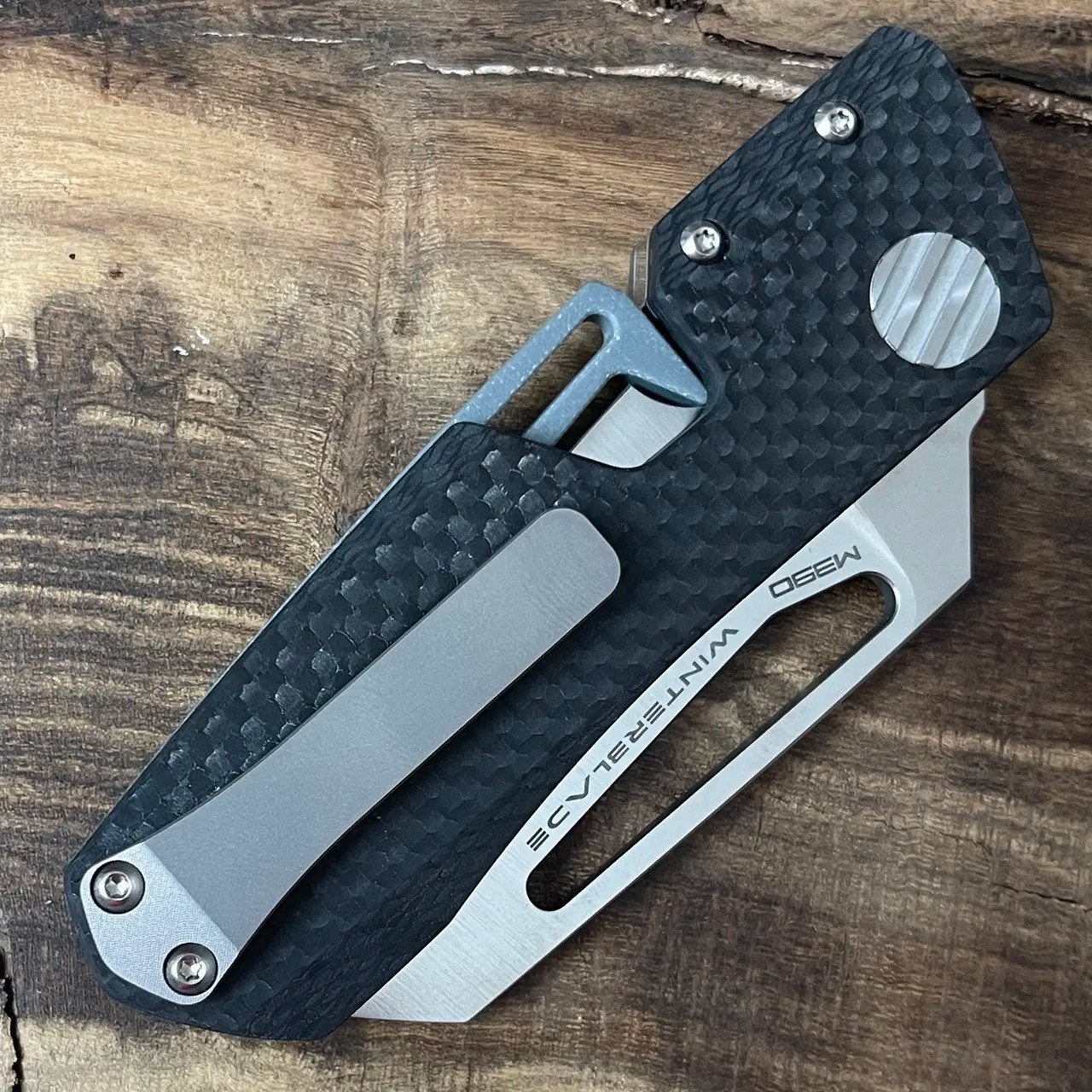 Winterblade Factor M-Lock Sandblasted Titanium Handle w/ Gray G-10 ...