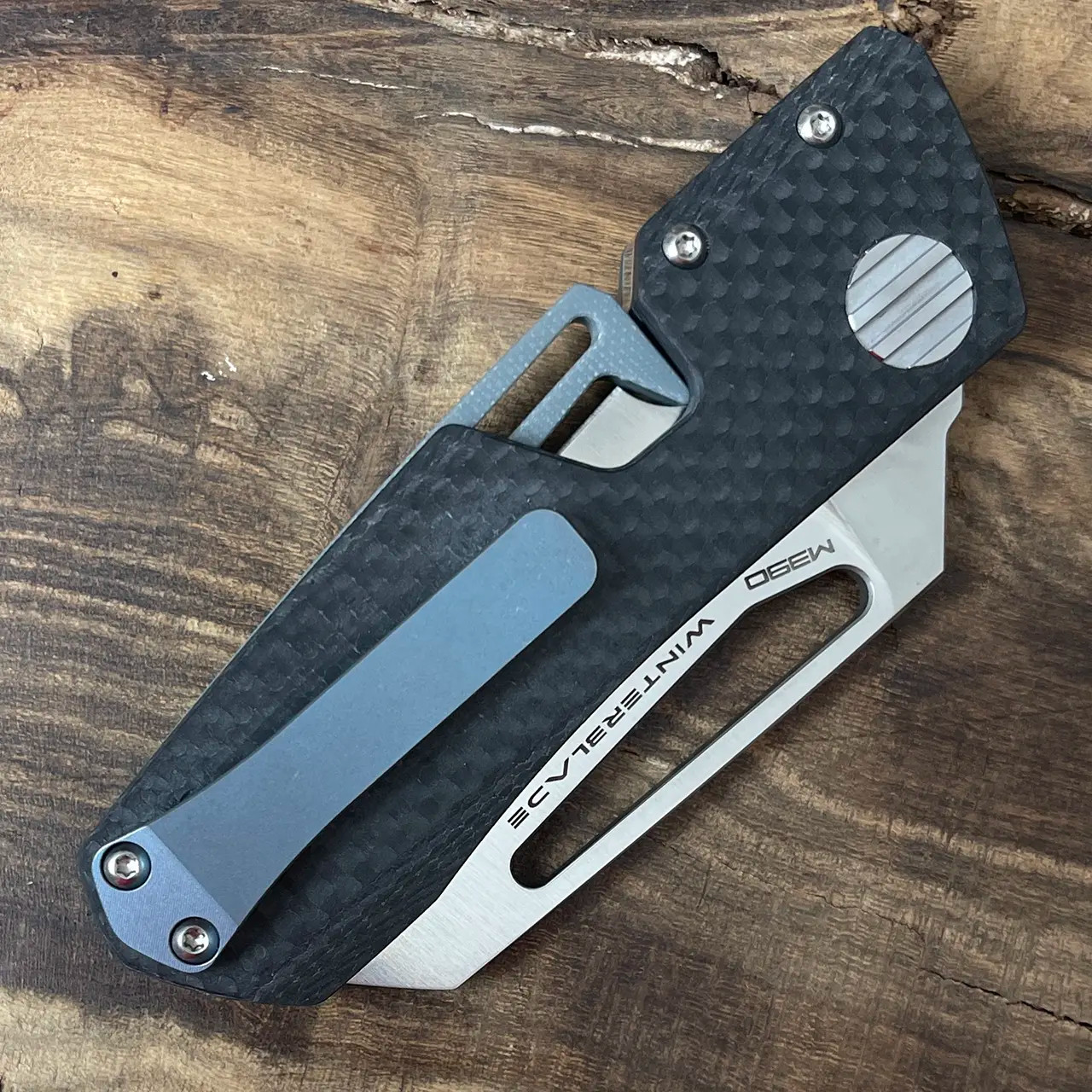 Winterblade Factor M-Lock Blue Titanium Handle w/ Gray G-10 Accents ...