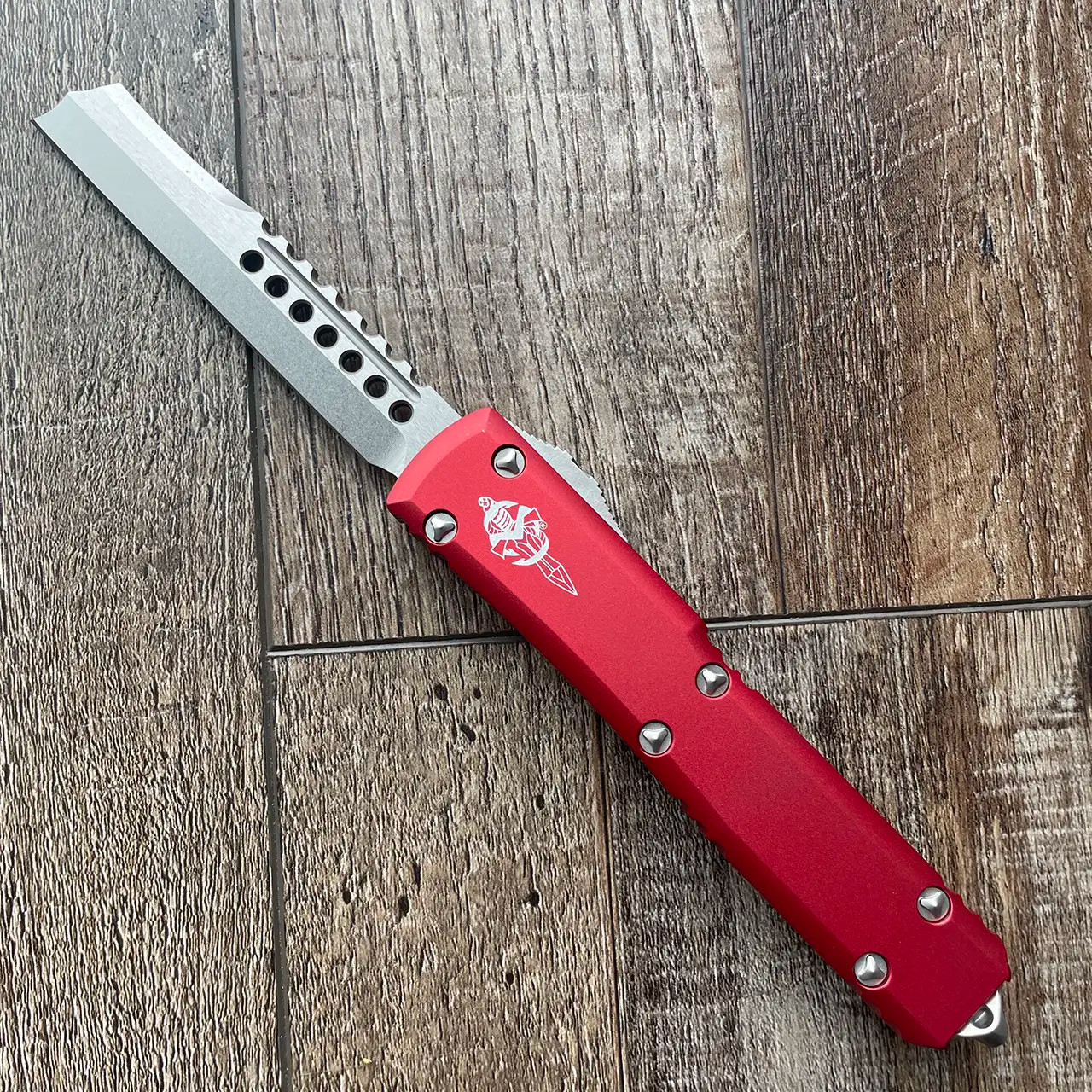 Microtech Ultratech Hellhound Razor Red Stonewash Standard Signature ...