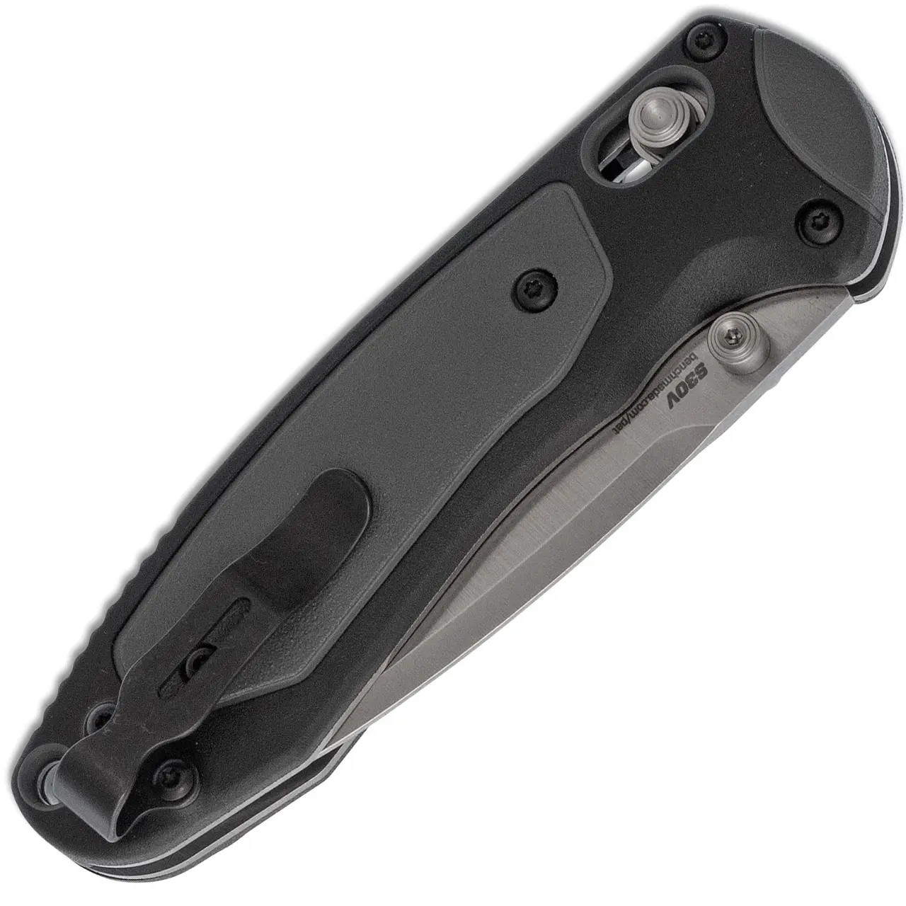 Benchmade Mini Boost Axis Lock Assisted Black/Gray Grivory/Vdersaflex ...