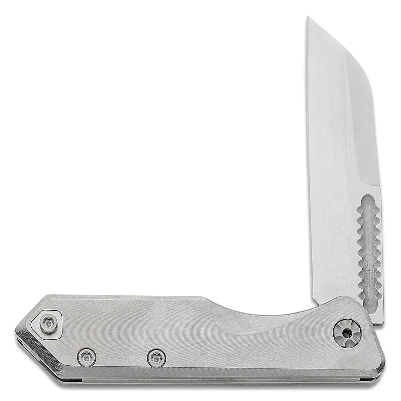 Heretic Knives Custom Jinn Slip Joint Tumbled Titanium Handle Hand ...