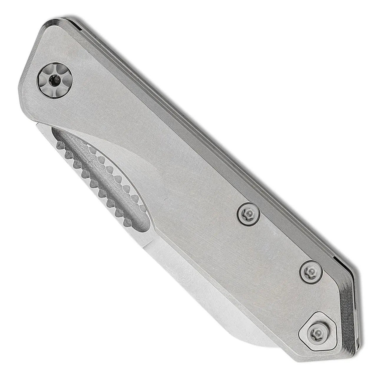 Heretic Knives Custom Jinn Slip Joint Tumbled Titanium Handle Hand ...
