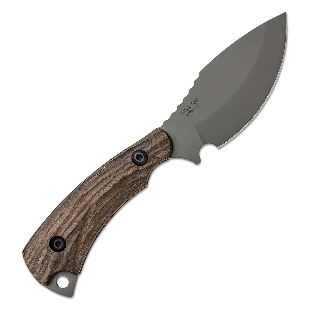 Toor Knives Vellum Fixed Blade Skinner Ebony Wood Handle Gray Blade ...