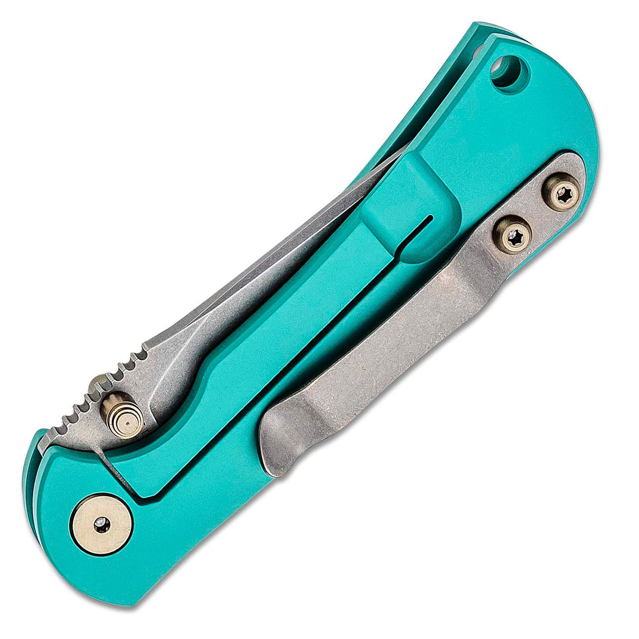 Toor Knives Chasm FL154R Frame Lock Teal Titanium Handle Stonewash ...