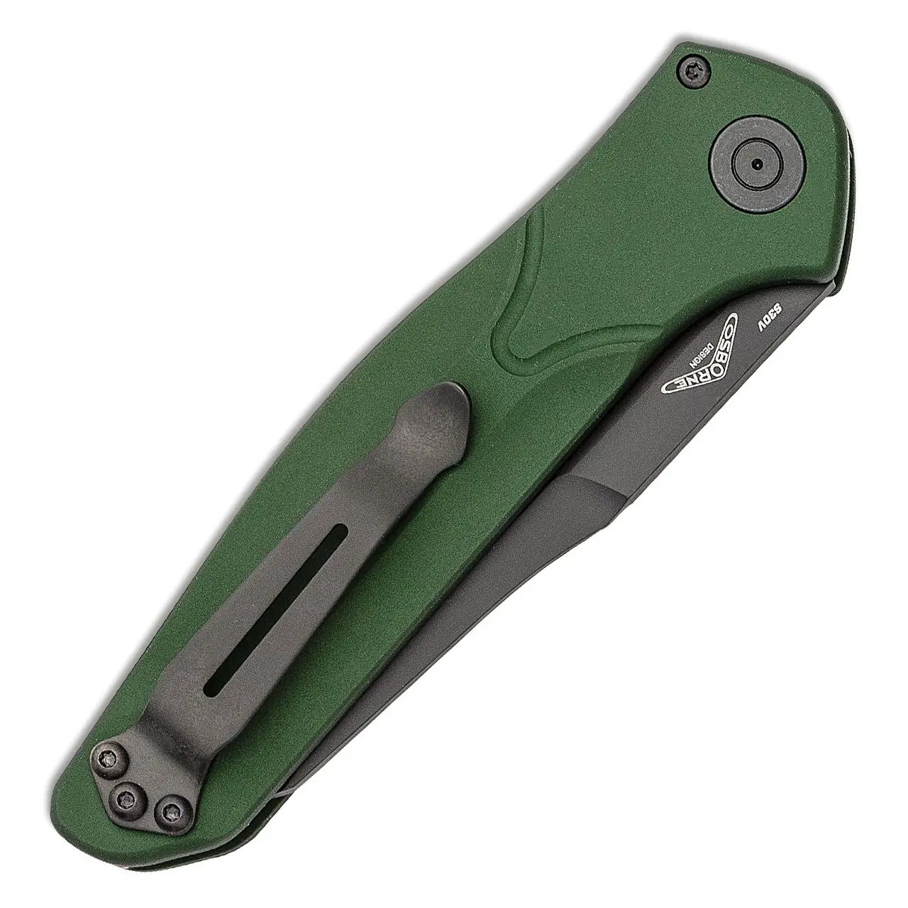 Benchmade Osborne Auto Green Handle Black Blade 9400BK | American Edge ...