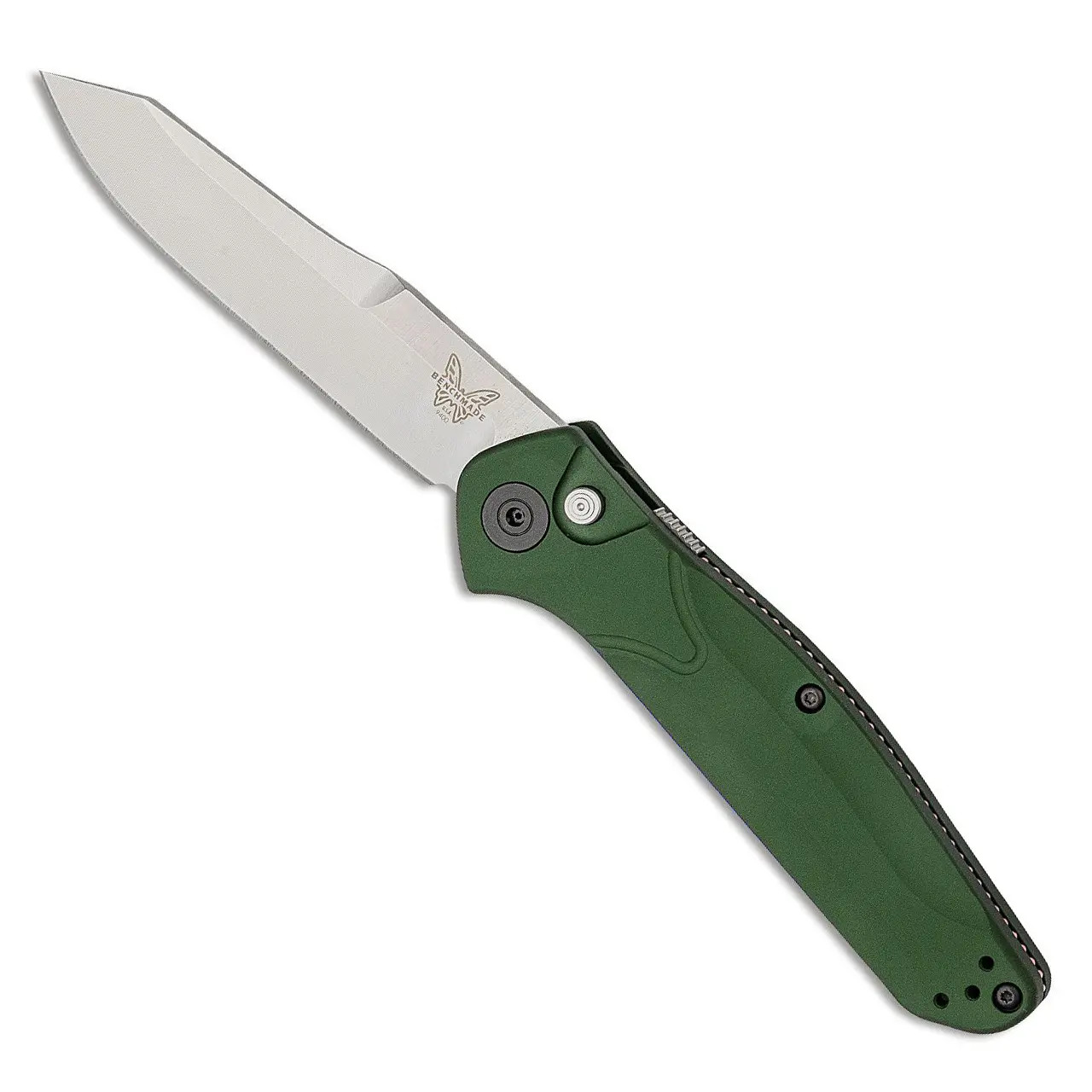 Benchmade Osborne Auto Green Handle Satin Blade 9400 | American Edge Knives