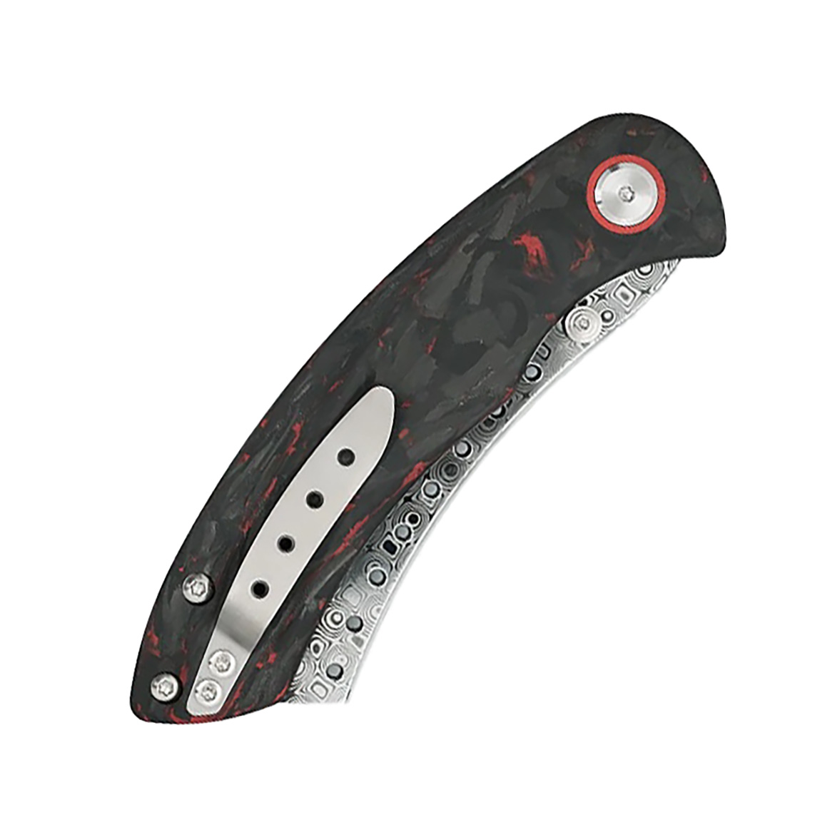 Red Horse Knife Works Hell Razor P Liner Lock Marbled Carbon Fiber ...