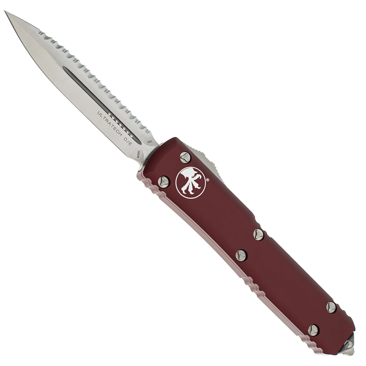 Microtech Ultratech D/E Merlot Satin Full Serrated 122-6MR | American ...