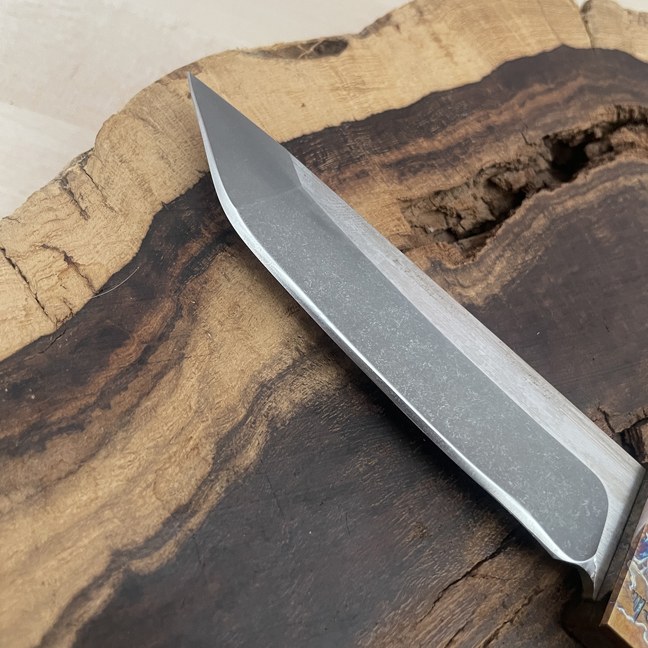 Reate EXO T/E Gravity Knife Anodized Titanium Handle w/ Black Micarta ...