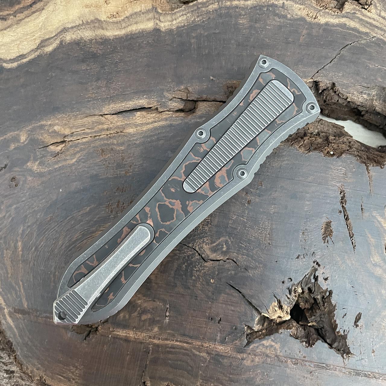 G&G Hawk Custom Deadlock Model C OTF D/E Stonewash Titanium Handle w ...