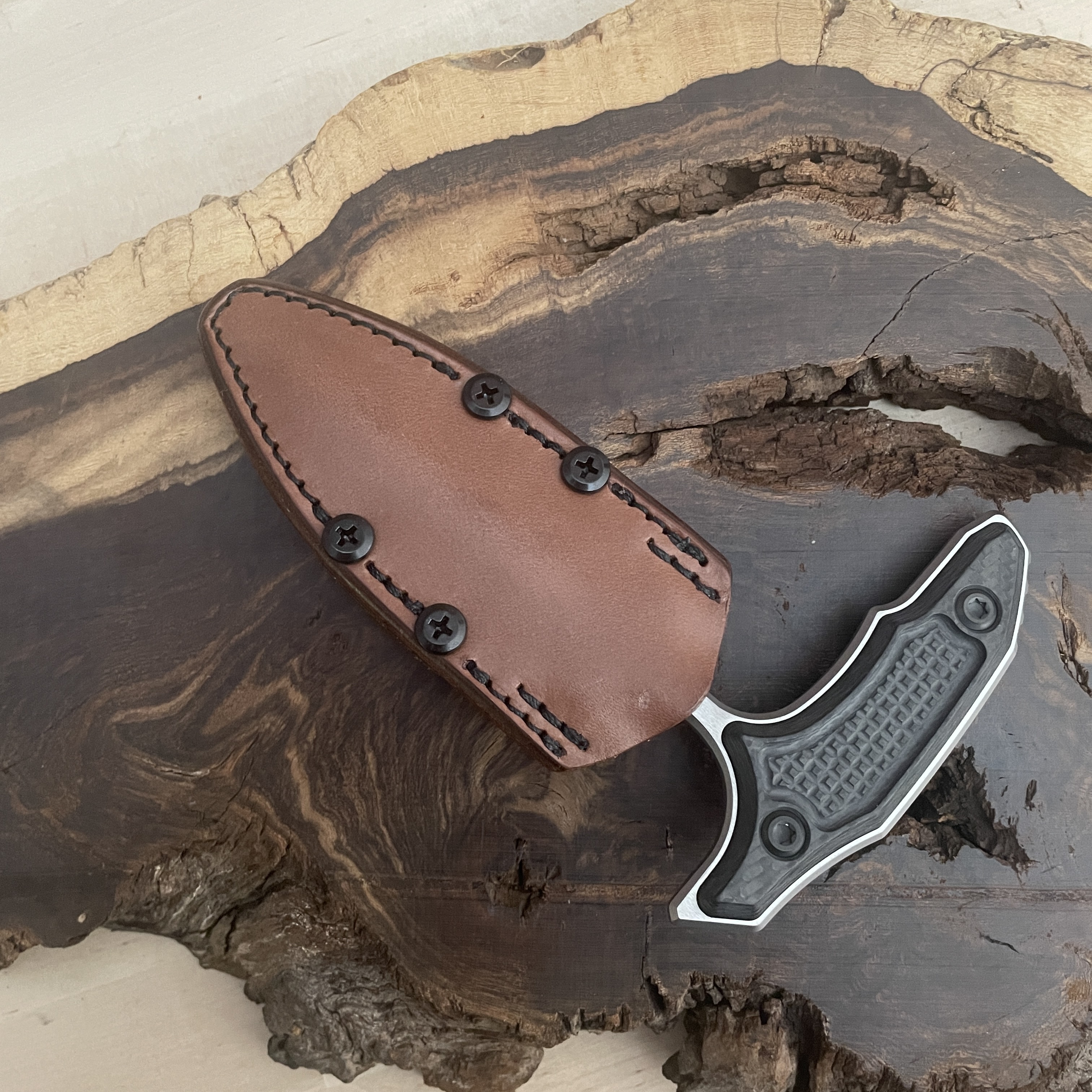 Marfione Custom Bastinelli Hypnotic Fixed Blade D/E Carbon Fiber Handle ...
