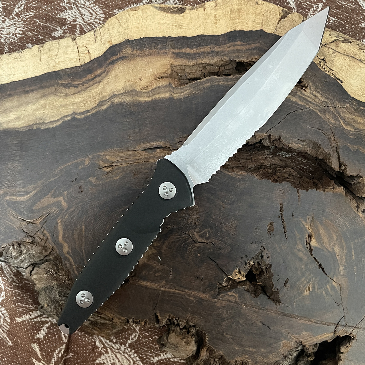 Microtech Socom Alpha T/E Stonewash Serrated 114-11 | American Edge Knives