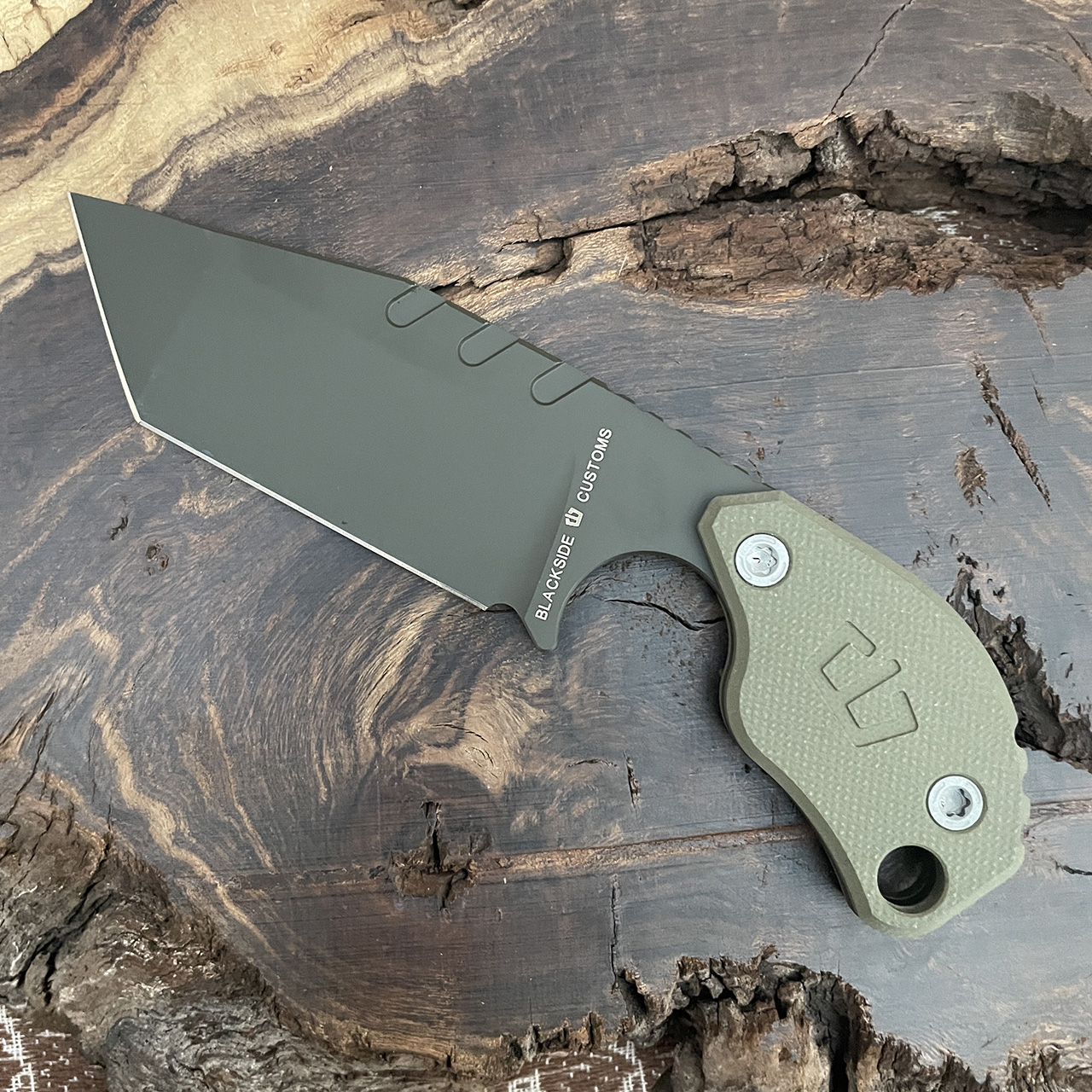 Blackside Customs Strider Knives SLCC Fixed Blade Tanto OD Green G10 ...