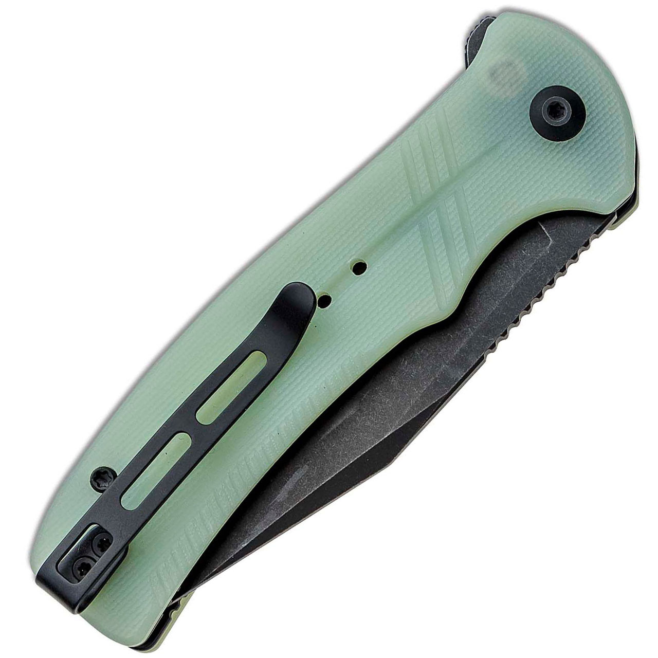 Civivi Cogent Button Lock Natural Jade G10 Handle Blackwashed Blade ...