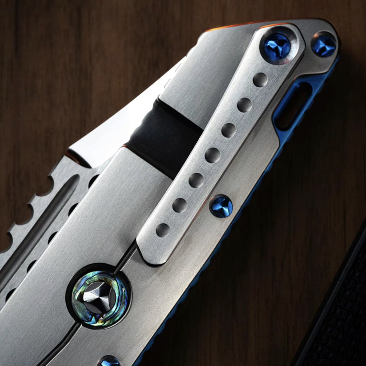 Marfione Custom Warhound Frame Lock Flipper Satin Finished Titanium ...