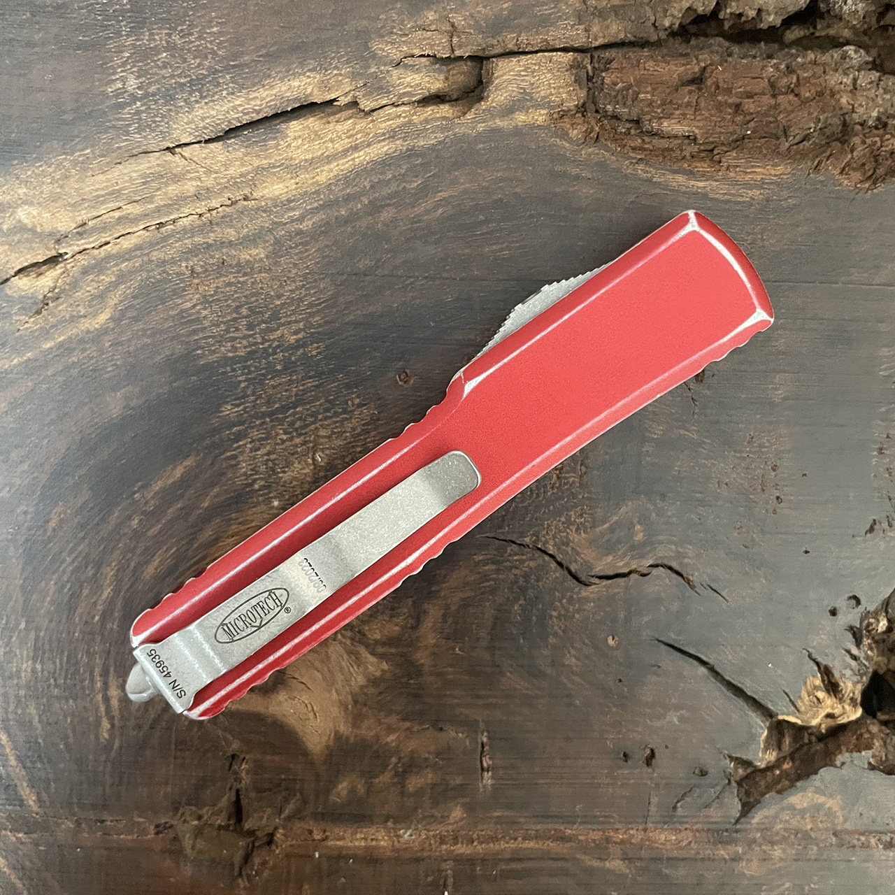 Microtech UTX-70 S/E Distressed Red Stonewash Standard 148-10DRD ...