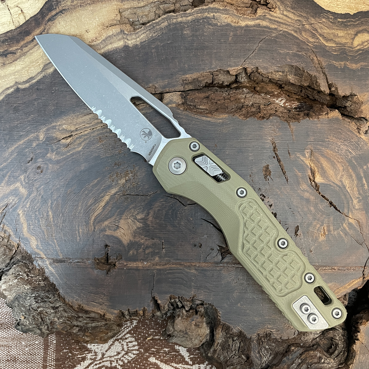 Microtech MSI RAM-LOK Frag OD Green G-10 Handle Apocalyptic Serrated ...
