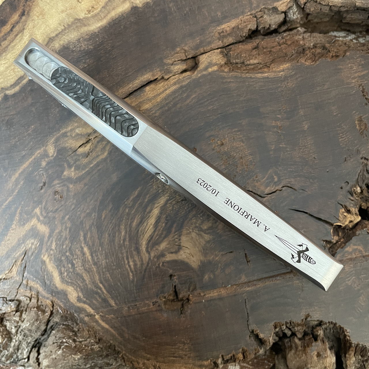 Marfione Custom Combat Troodon Interceptor S/E Satin Stainless Steel ...