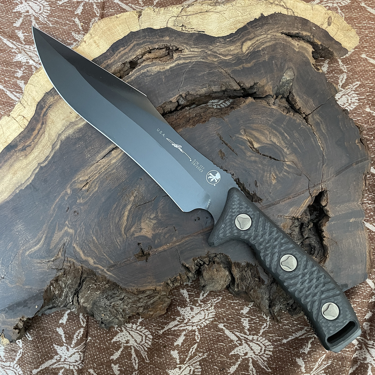 Microtech Arbiter Fixed Blade Carbon Fiber DLC Standard Signature ...