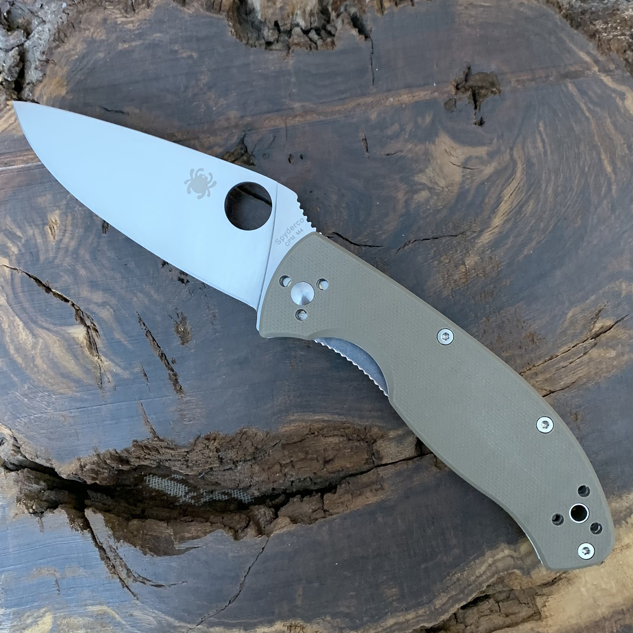 Spyderco Tenacious Brown G10 Handle Satin CPM-M4 Blade C122GBNM4P | American Edge Knives