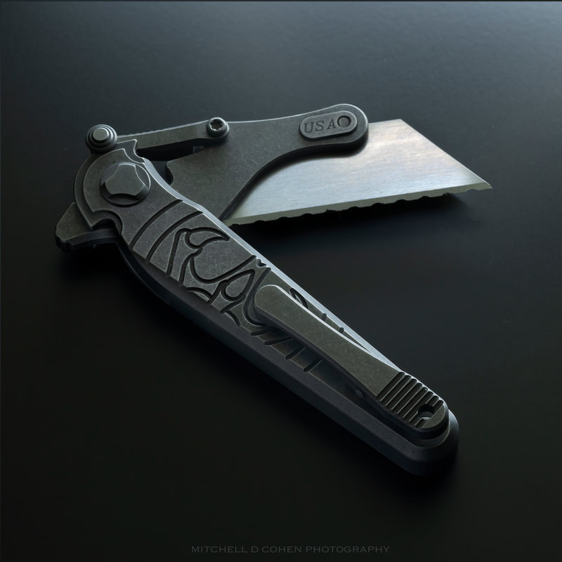 G&G Hawk Shortcut Utility Knife Stonewash Titanium Frame and Flipper ...