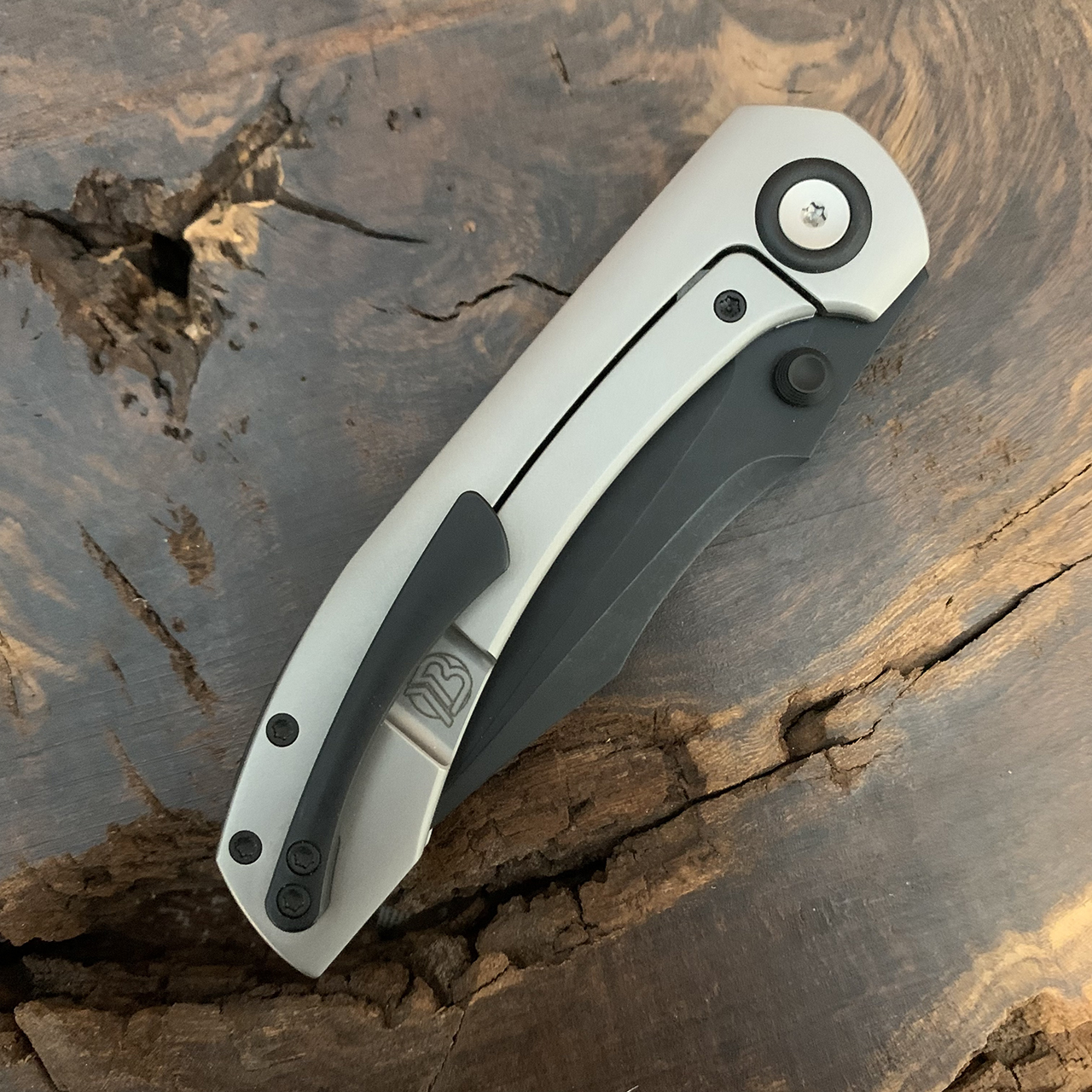 Brian Brown Raptor V2 Frame Lock Titanium Handle w/ Gecko Camo Carbon ...