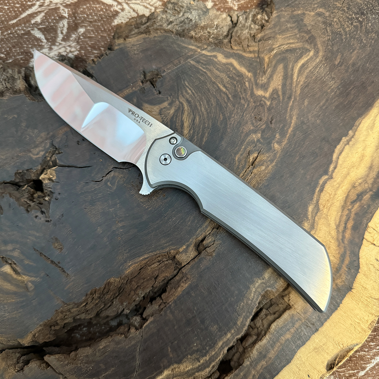 Pro-Tech Mordax Button Lock Flipper 2023 Custom 001 17-4 Steel Two-Tone ...