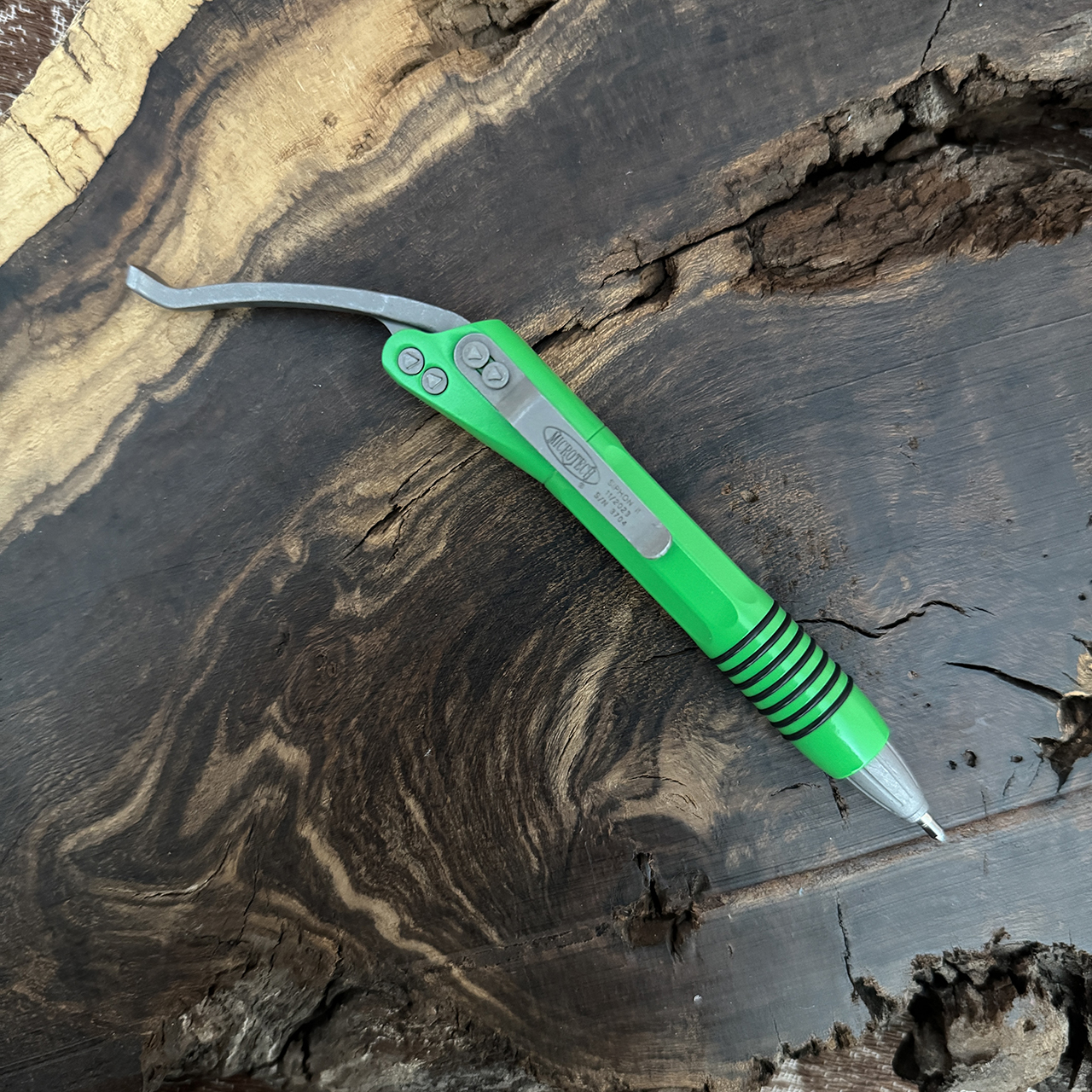 Microtech Siphon II Pen Green Stainless Steel Apocalyptic Internals 401 ...