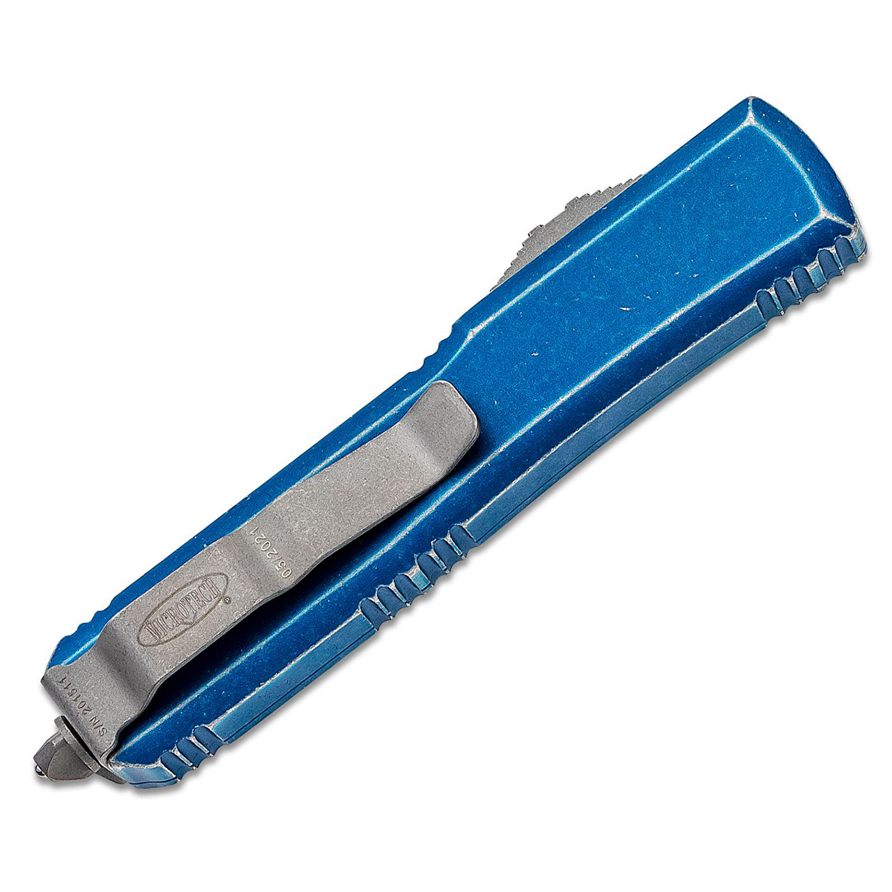 Microtech Ultratech S/E Distressed Blue Apocalyptic Standard 121-10DBL ...