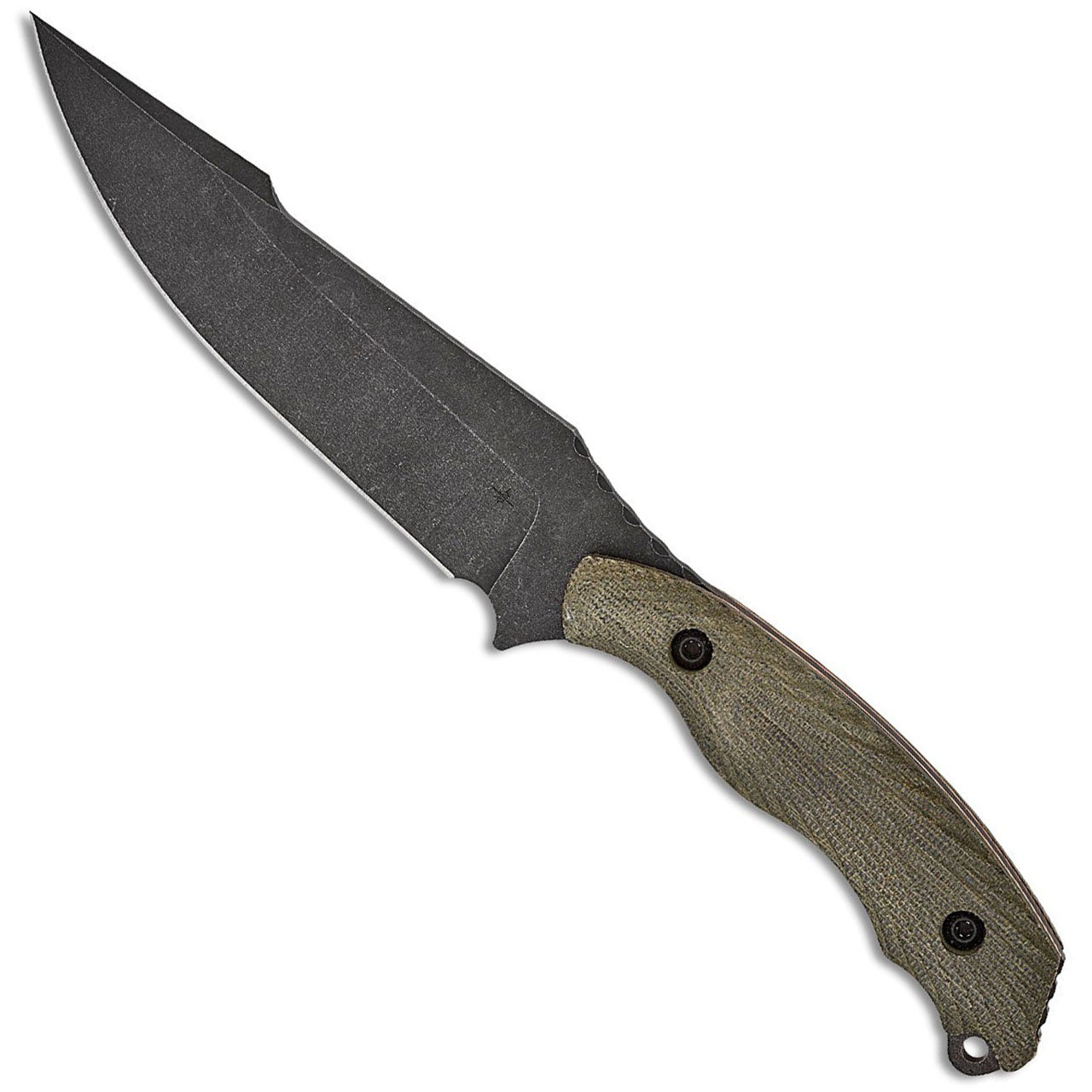 Toor Knives Raven Fixed Blade Green Canvas Micarta Handle Black Blade ...