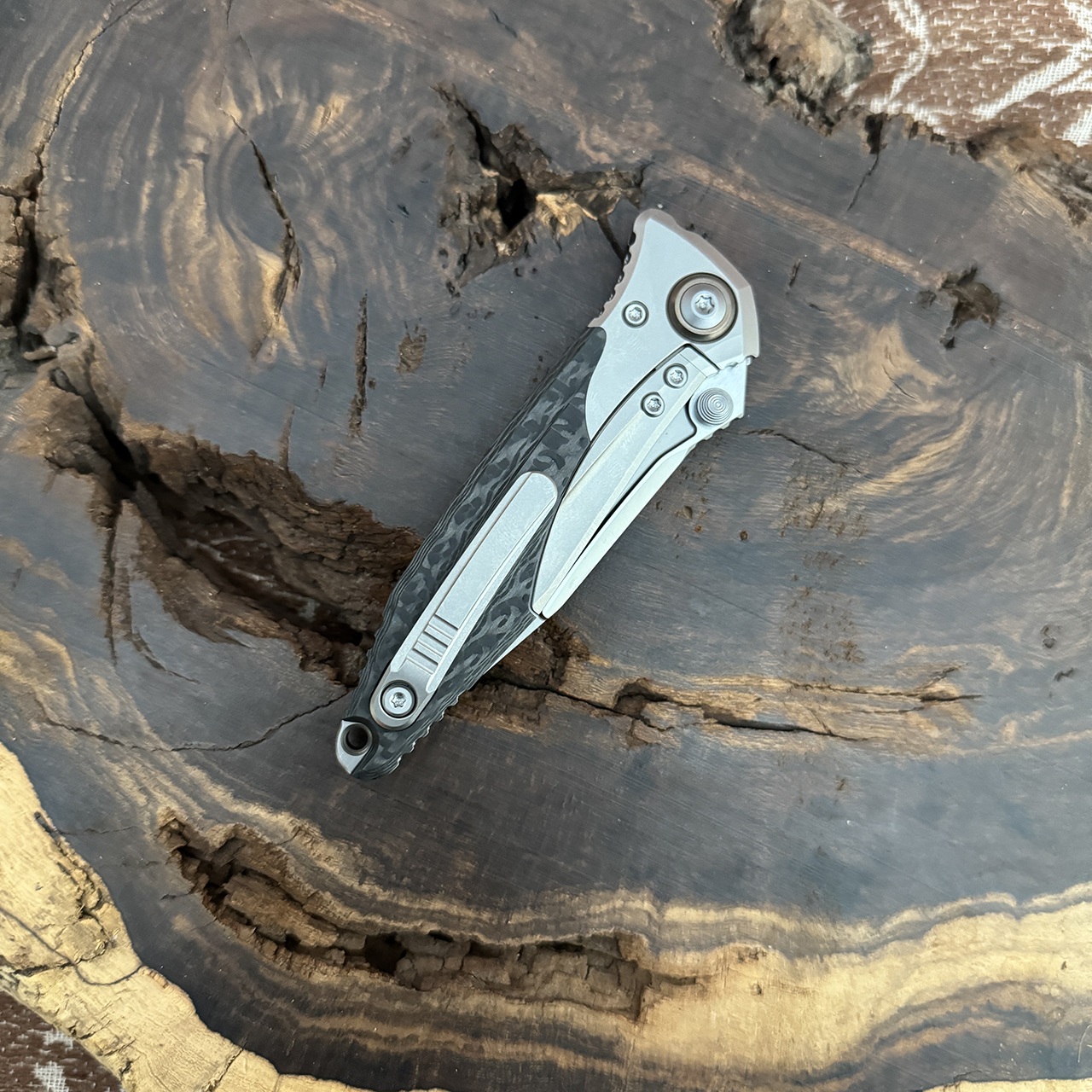 Microtech Socom Bravo Mini S/E Titanium Handle w/ Carbon Fiber Scales ...