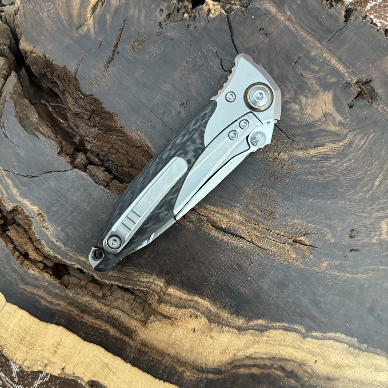 Microtech Socom Bravo Mini T/E Titanium Handle w/ Carbon Fiber Scales ...