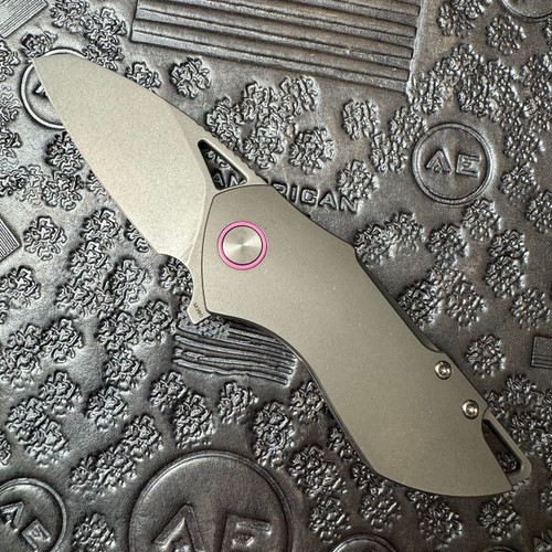 Grissom Knife and Tool Riverstone Frame Lock Titanium Handles w/ Pink ...